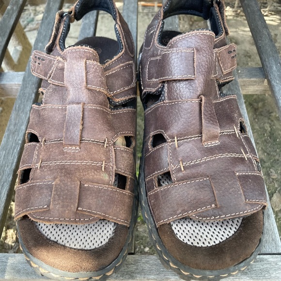 Earth Spirit | Shoes | Mens Earth Spirit Dark Brown Leather Sandals ...